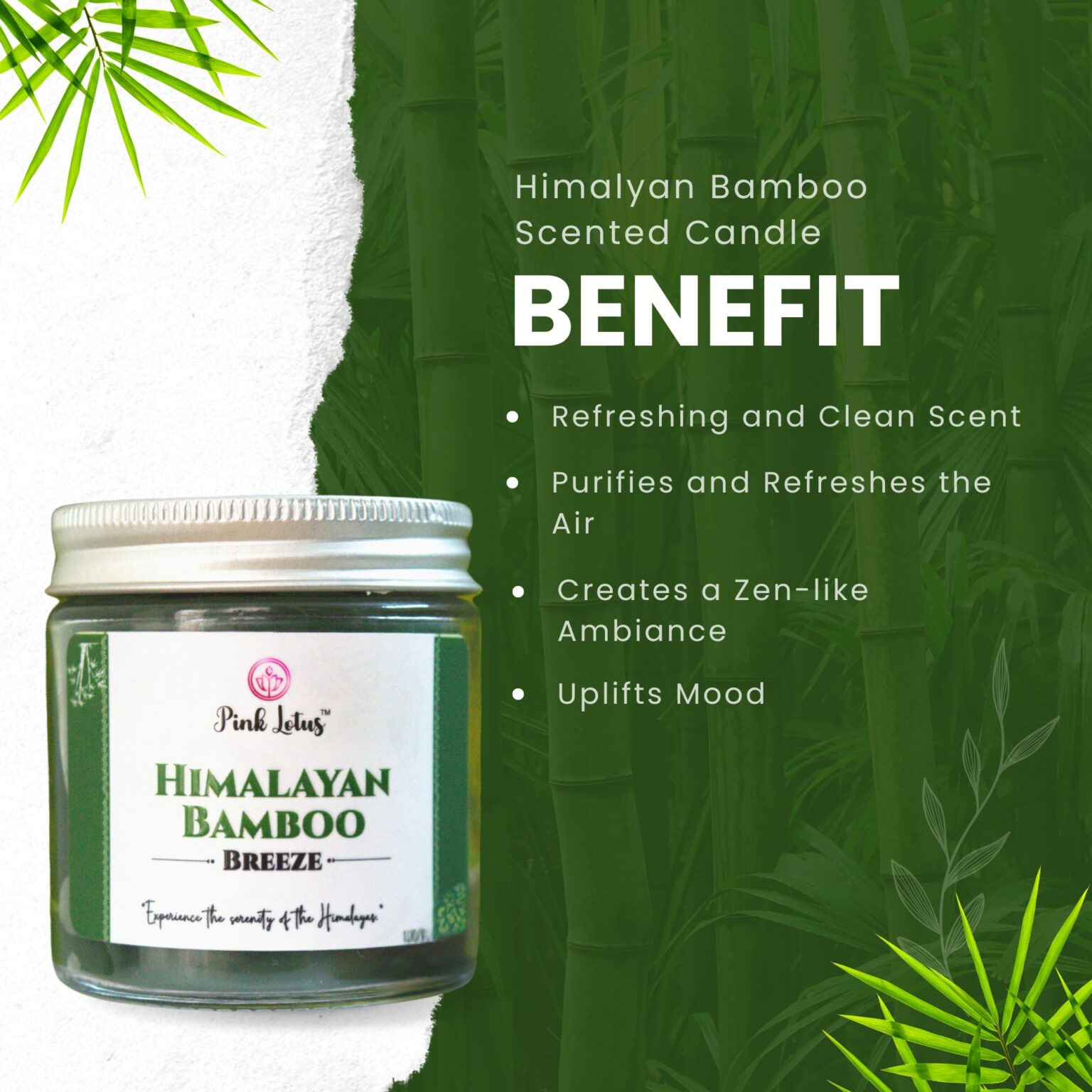 Himalayan Bamboo Scented Candle – Fresh, Earthy, and Serene